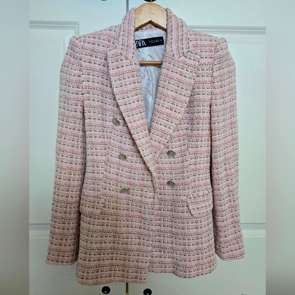 Zara | Jackets & Coats | Zara Pink Blazer | Poshmark